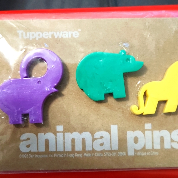 Tupperware | Accessories | Vintage Tupperware Animal Pins Purple ...